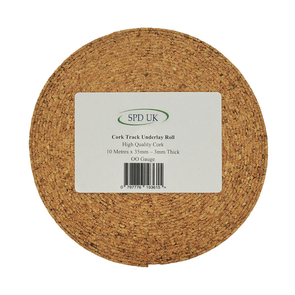 OO Gauge - Model Railway Cork Track Underlay 10 Meter Long - 3mm Thick